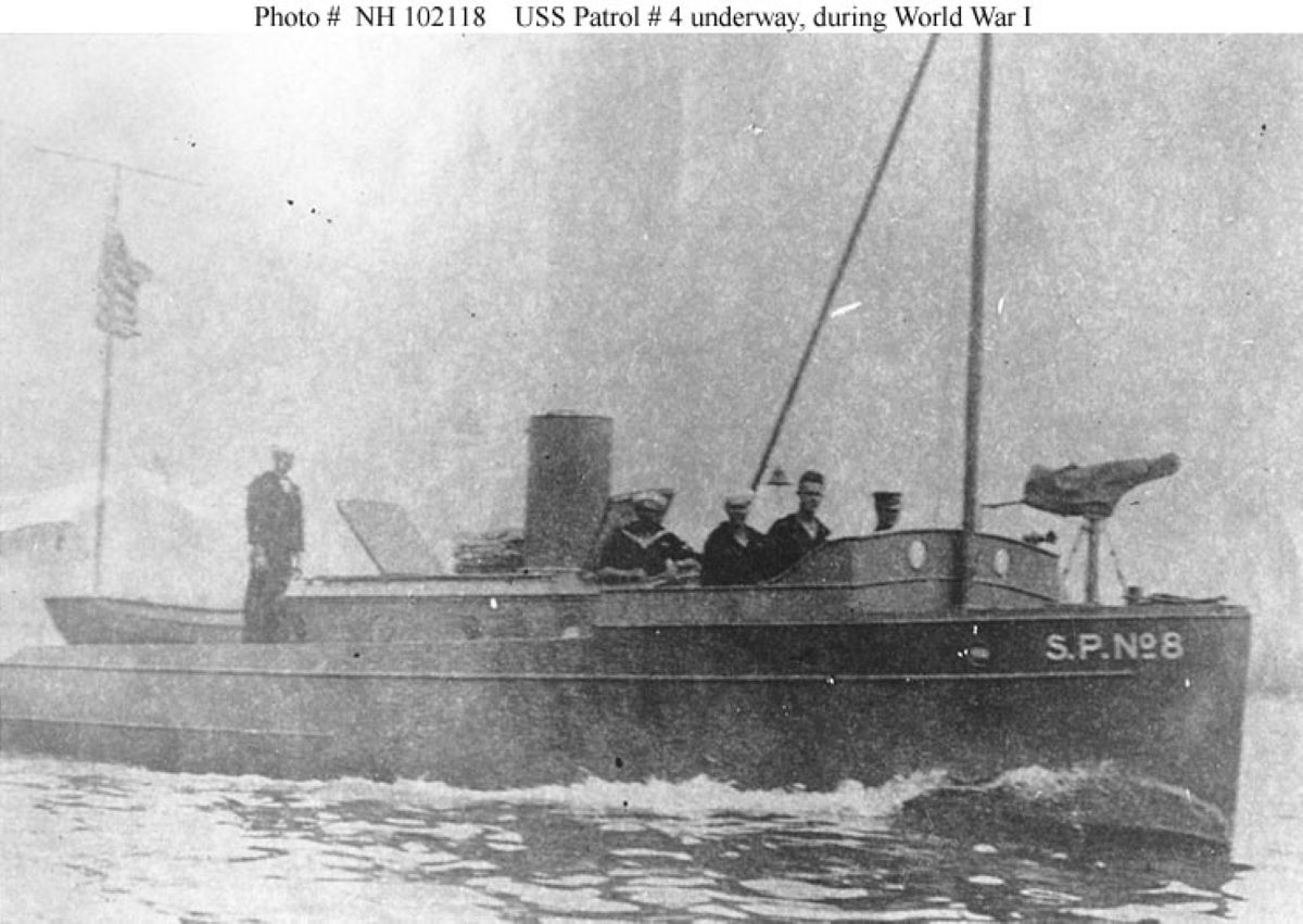 1917: A Motorboat Begins Service as a U.S. Navy Patrol Vessel During ...